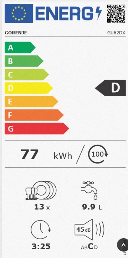 Ugradna Sudo mašina Gorenje GU62DX , 13kompleta, | OUTLET BELE TEHNIKE